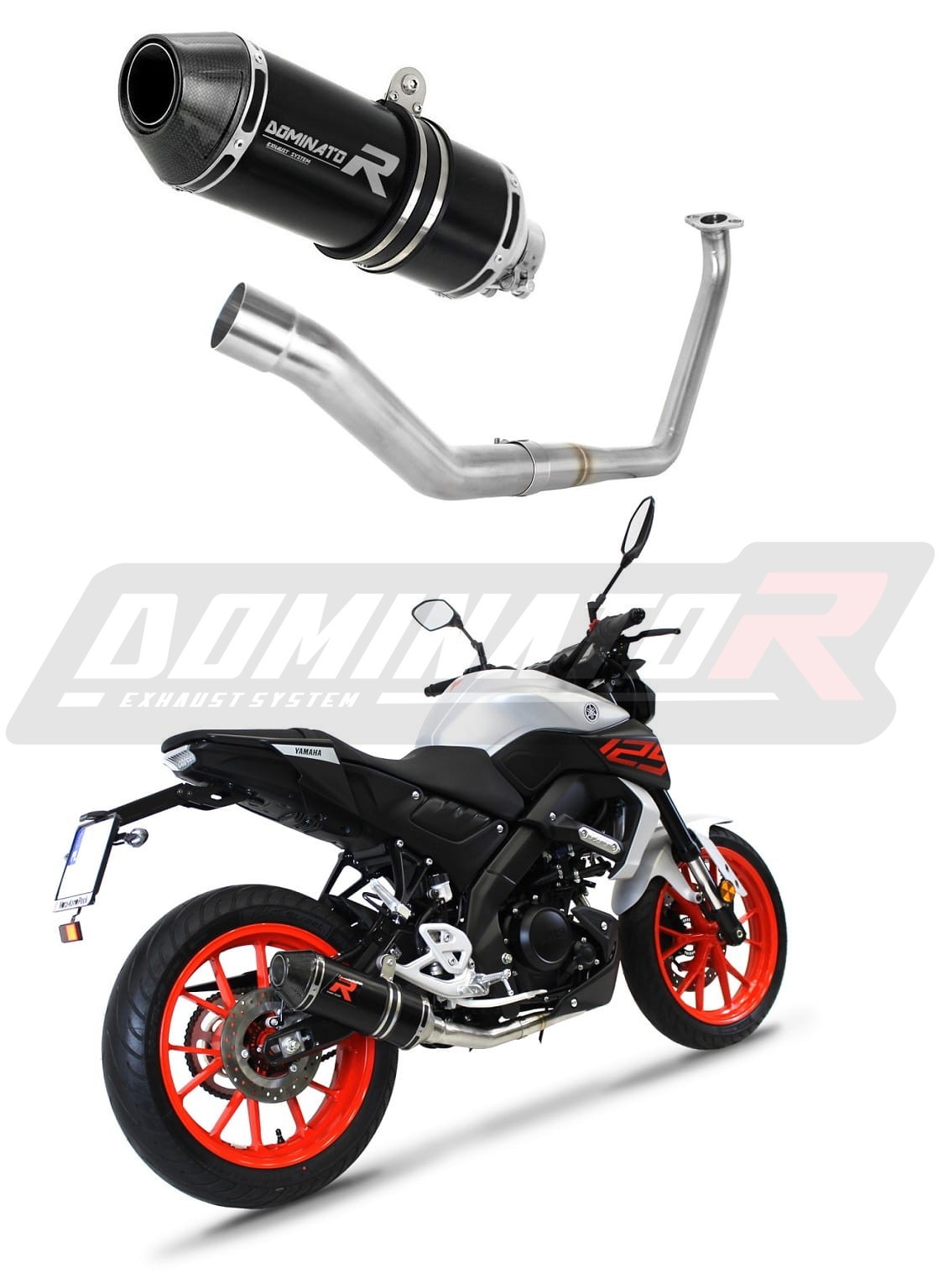Yamaha MT 125 2020 Ligne complète d'échappement Collecteur Silencieux ...